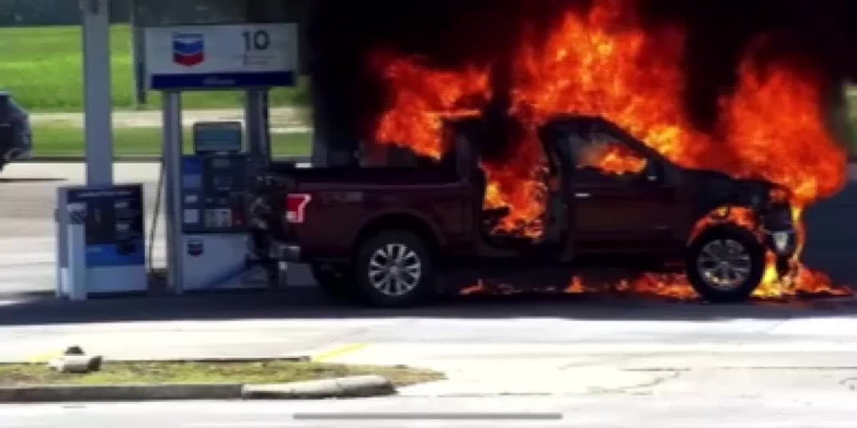 Truck burst into flames at Duson travel center Truck burst into flames at Duson travel center